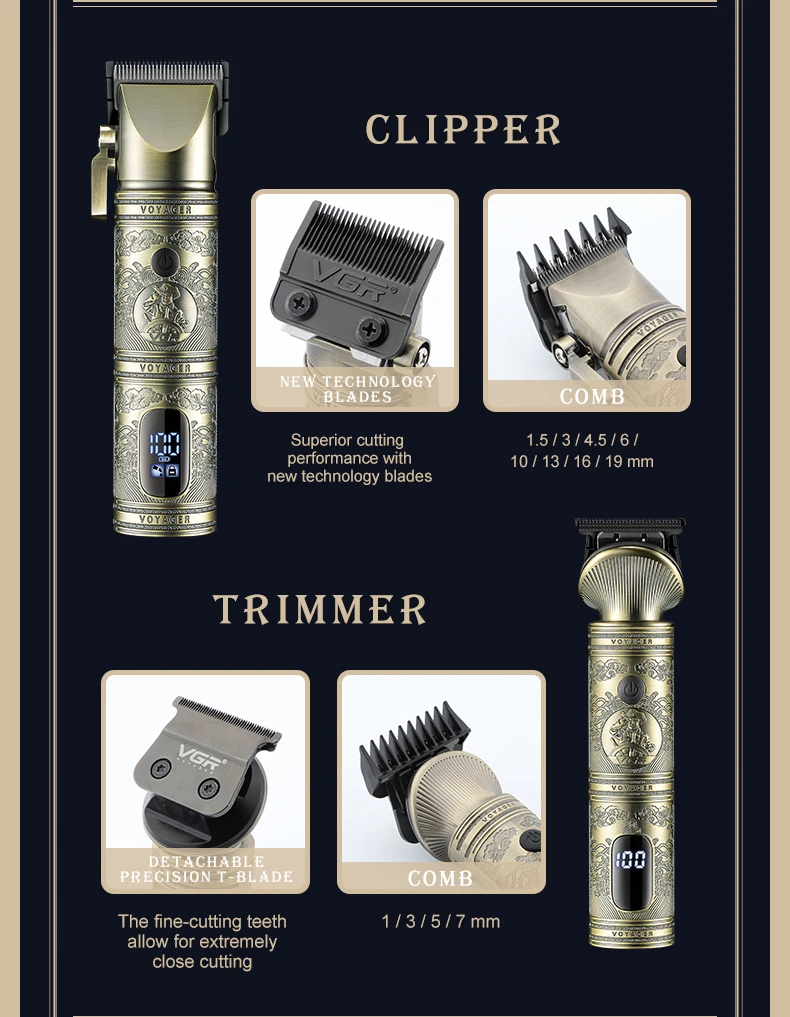 VGR V-670 Professional Hair Trimmer - Reliable & Versatile