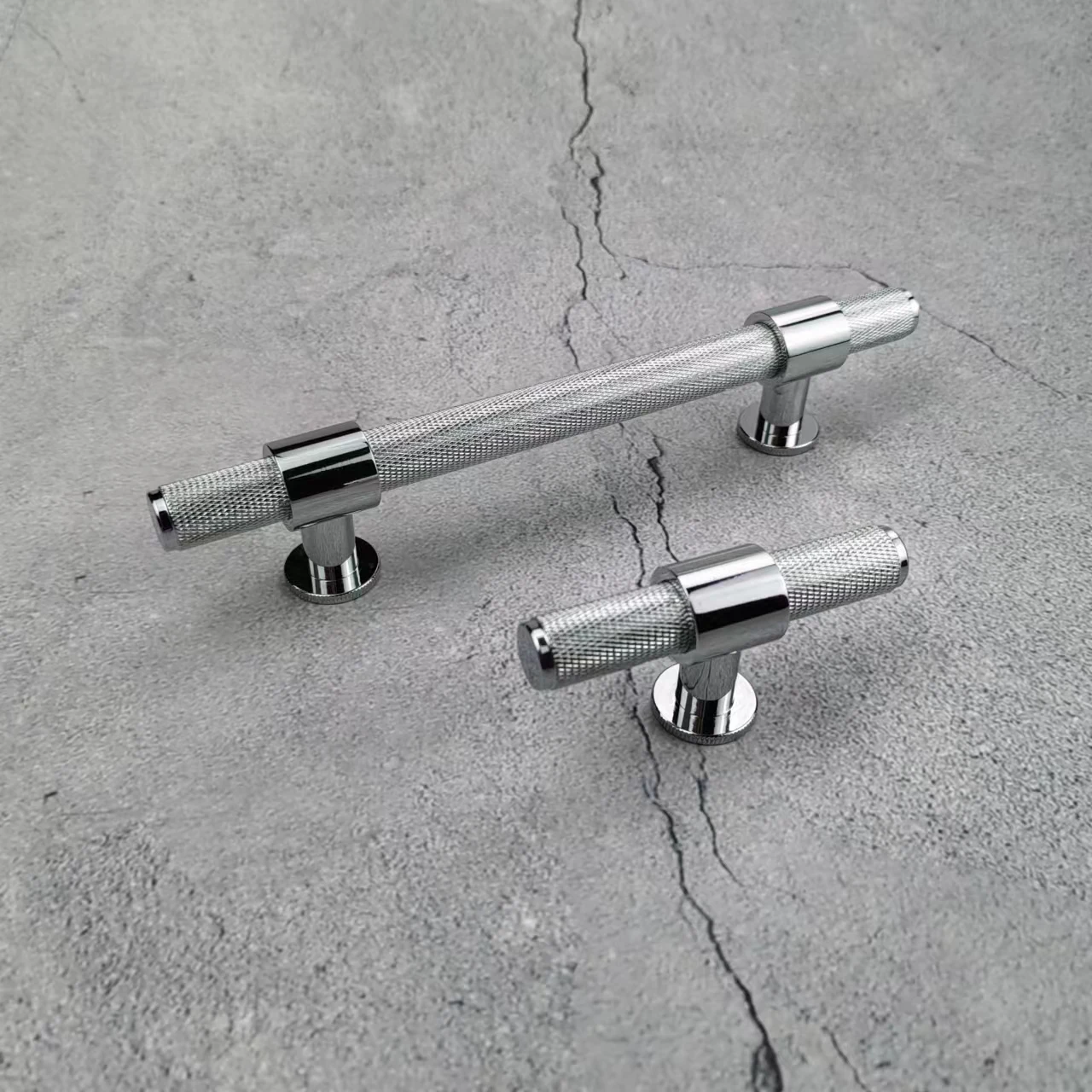 Custom long knurled bathroom cabinet handle long knurling furniture ...