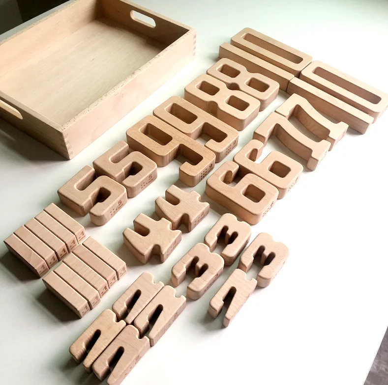 Wooden Number Blocks Number Puzzles For Kids Christmas Gift 30 Wooden ...