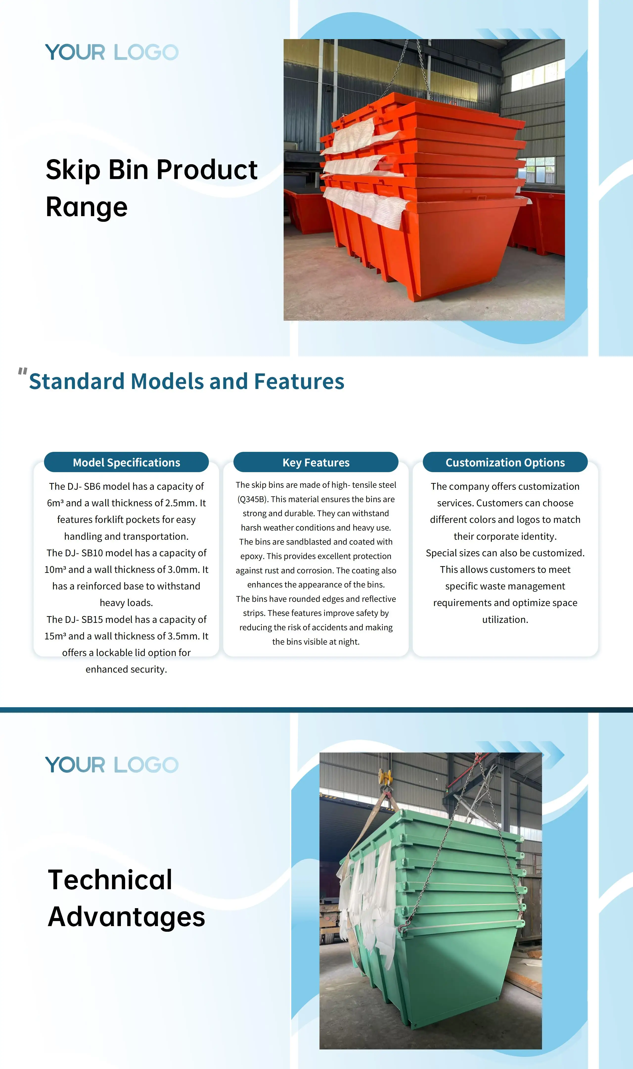 Hot Selling Customizable Brand New Multifunctional Rolloff Bins Outdoor ...