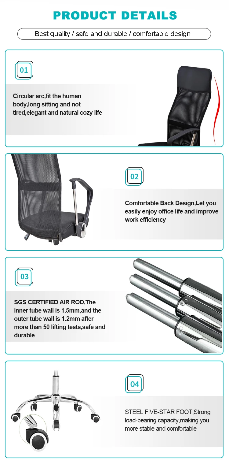 New Modern Design Ergonomic Chair Swivel Mesh Executive Computer Office ...