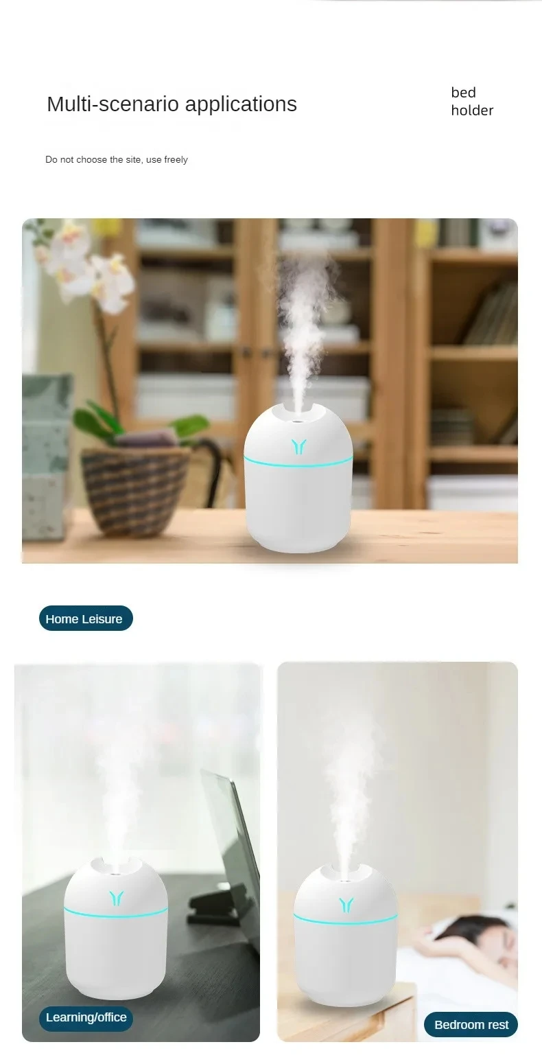 Mini Portable Cute Cool Mist Ultrasonic Air Humidifier Led Night Lamp ...