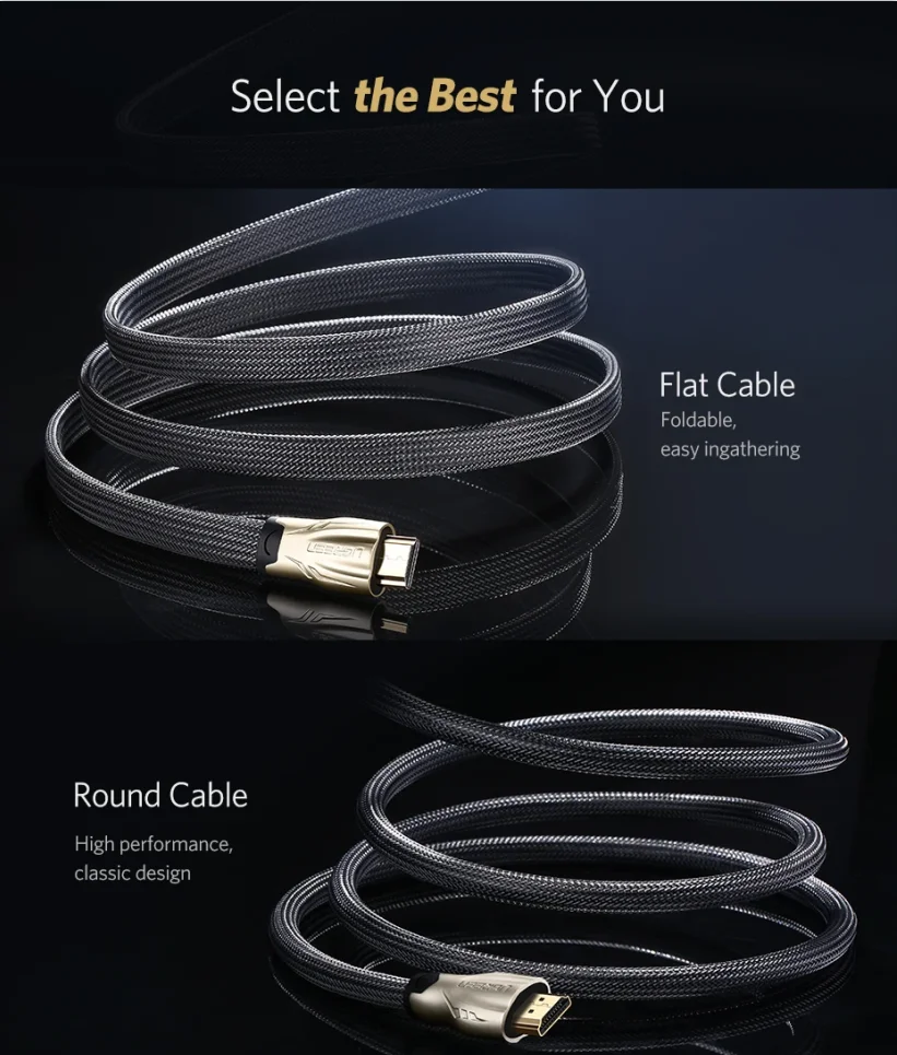 UGREEN 4K HD-MI 2.0 Cable HD-MI Digital Connecting Cable Compatible for ...