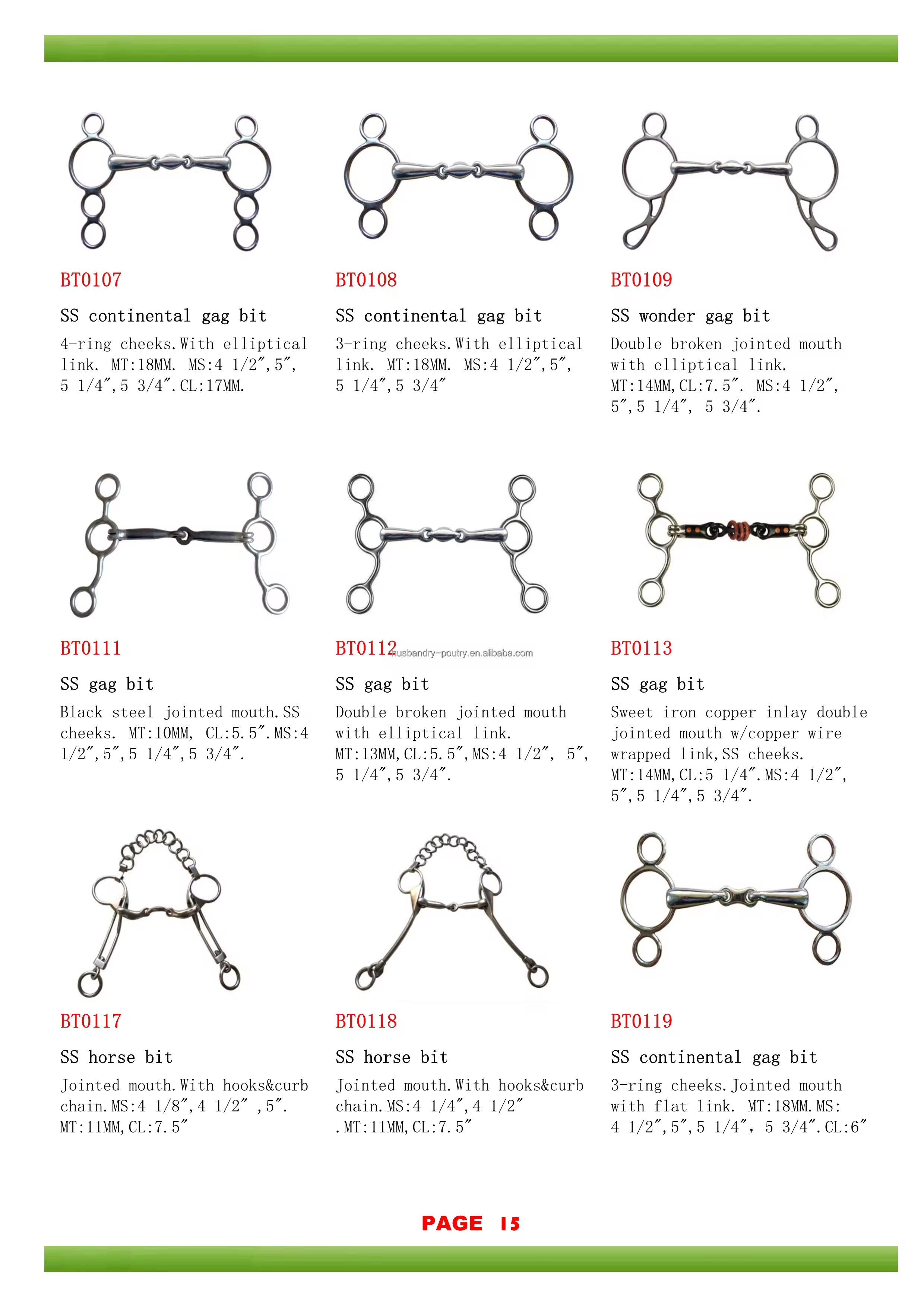 Horse Bits Western Snaffle Bits for Mouth Training Bit with Copper Port
