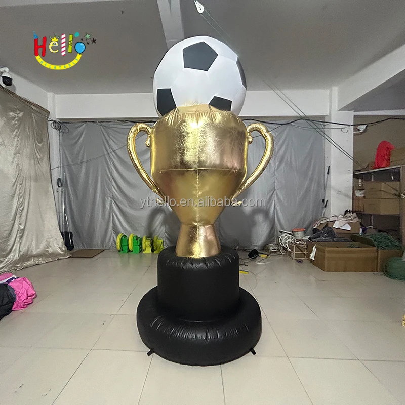 High Giant Inflatable Advertising Model Golden Inflatable Football ...