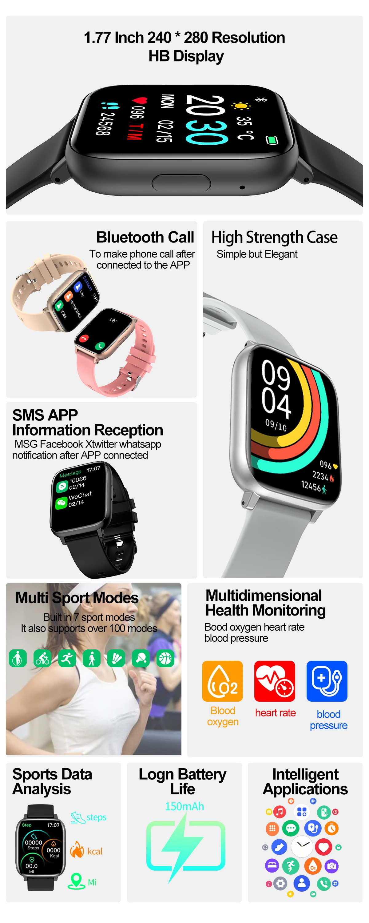H9 Ultra Series 8 Smart Watch Men Women Blood Pressure Heart Rate ...