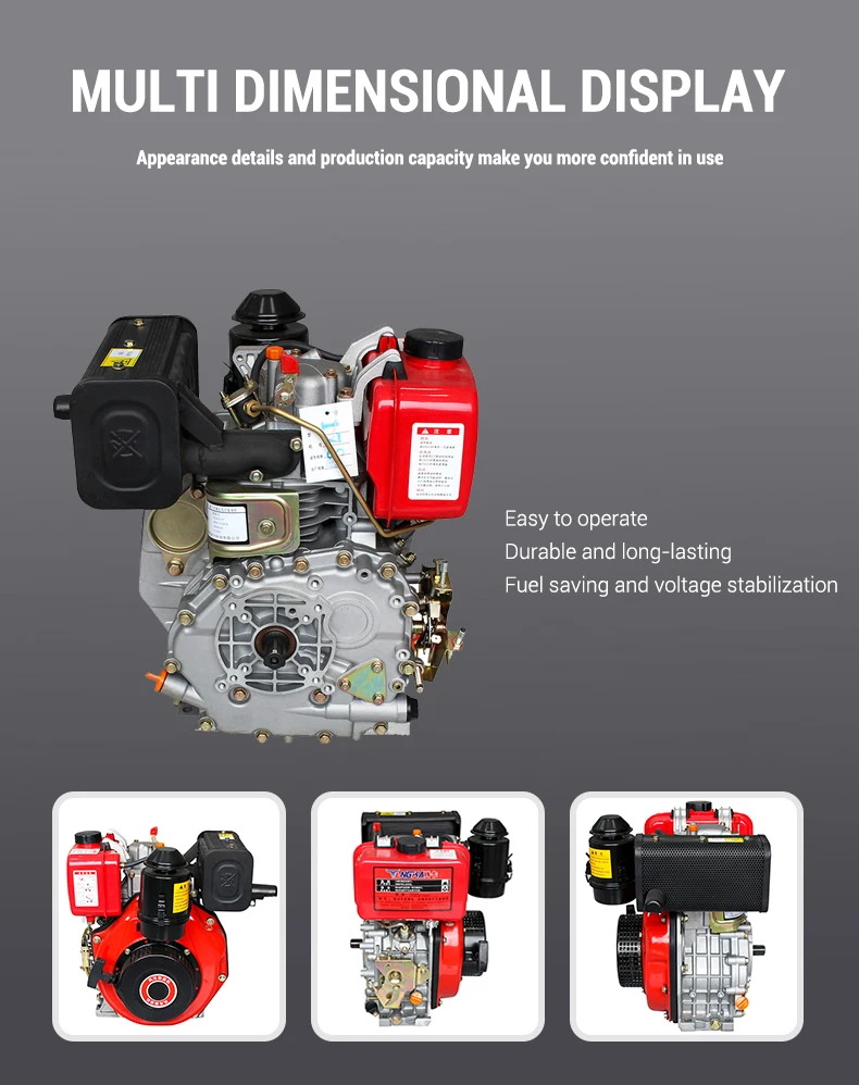 Single Cylinder Air Cooled Diesel Engine Kama 173f 178f 186f 188f ...