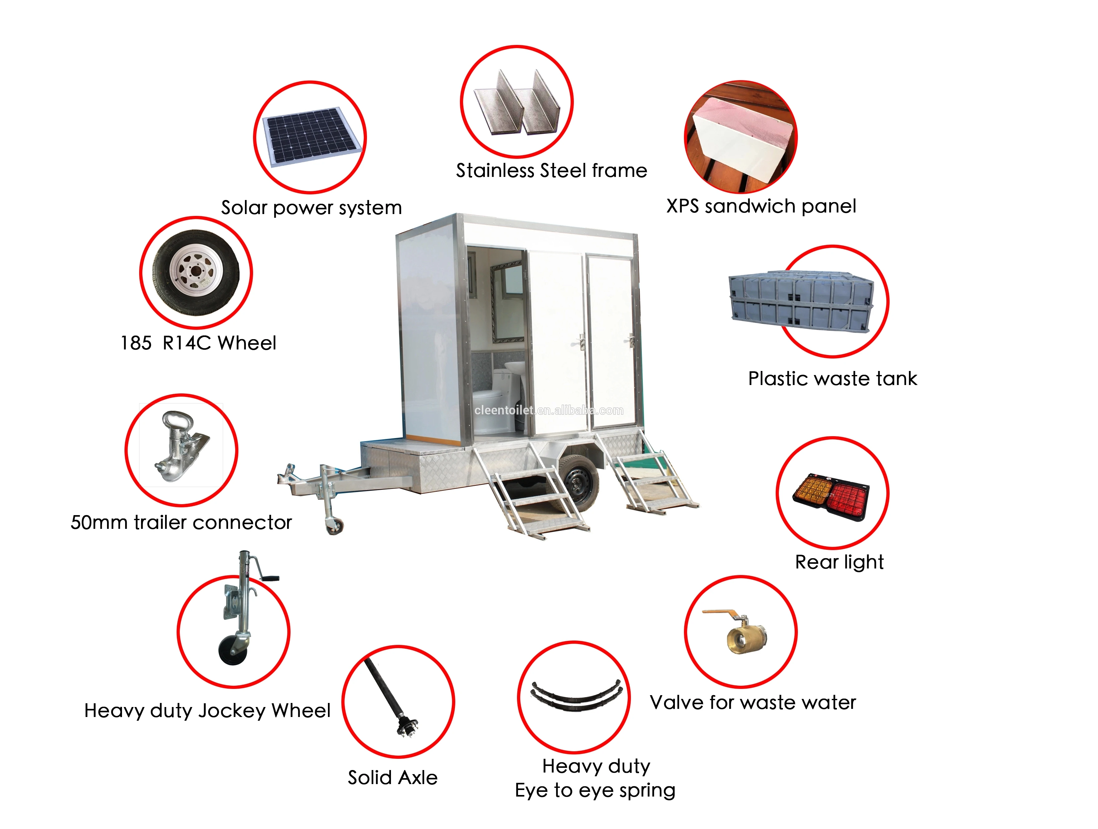 HDJ Portable Trailer Toilet - Luxury & Movable Restroom