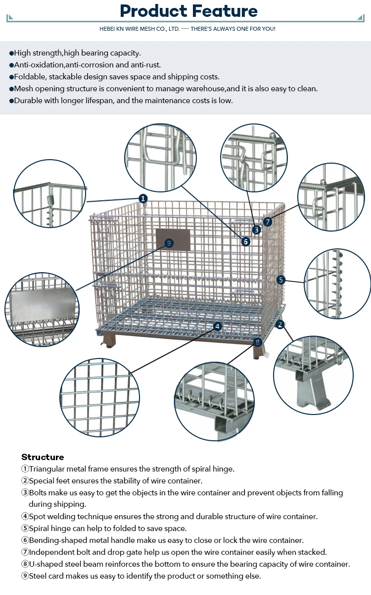 Mesh Cage Stackable Forklift Safety Cage China Factory Pet Preform ...