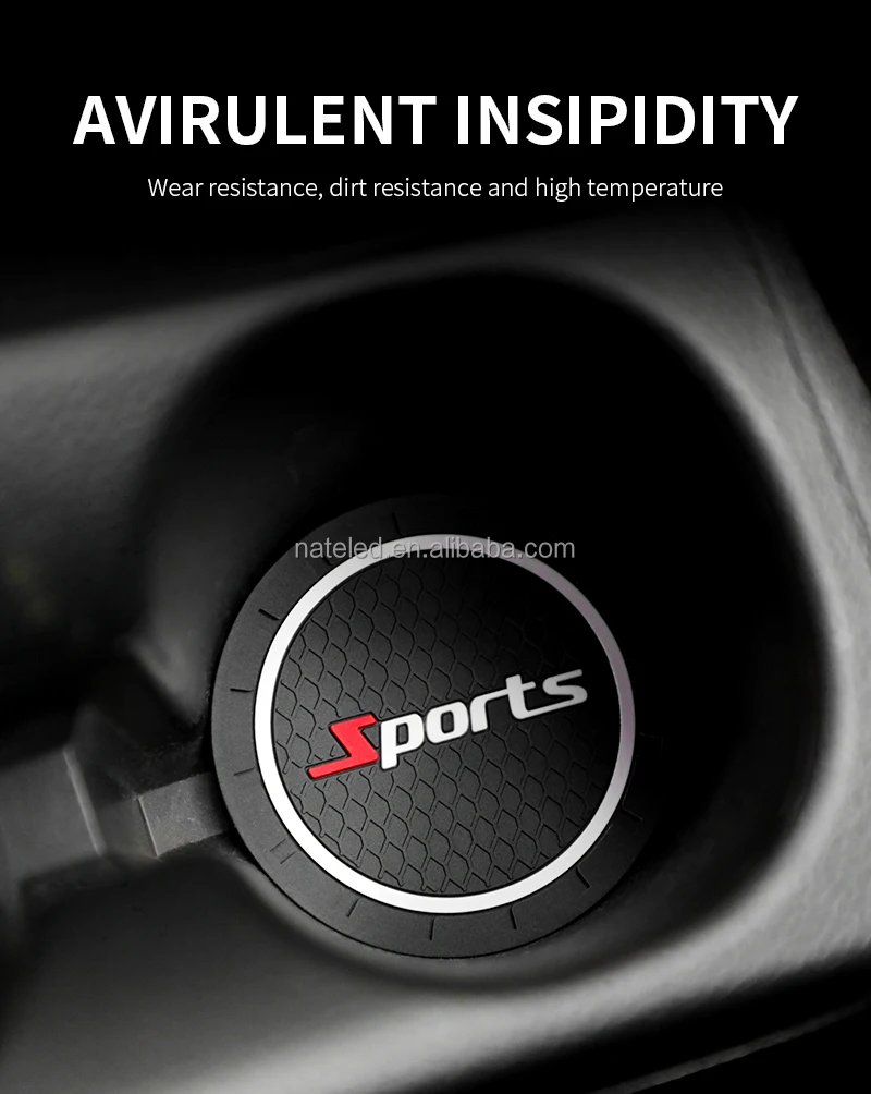 Factory Custom Logo Auto Durable Anti Slip Pvc Silicone Cup Mat Car ...