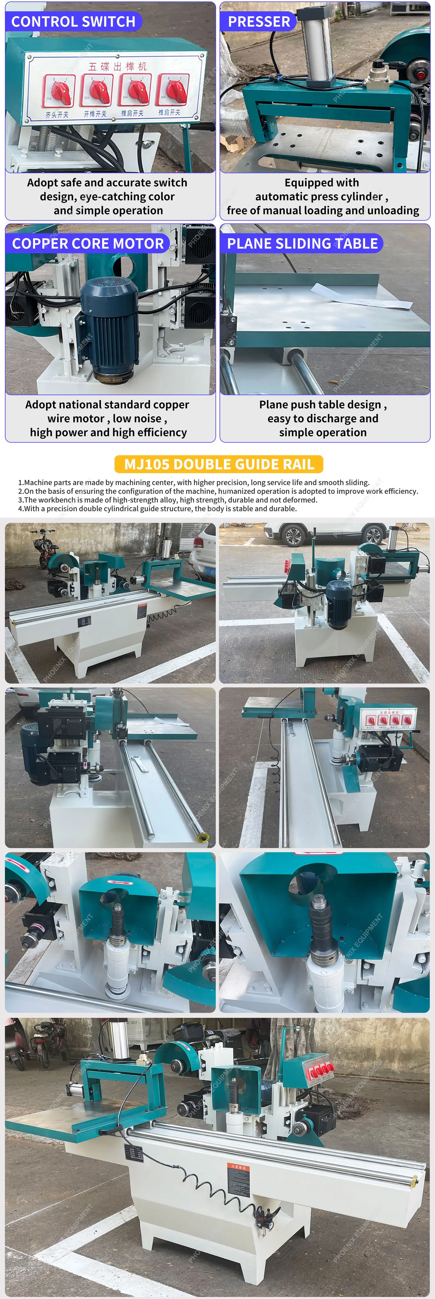 MJ105 Pneumatic Five Saw Blade Tenon Machine Automatic CNC Dovetail ...