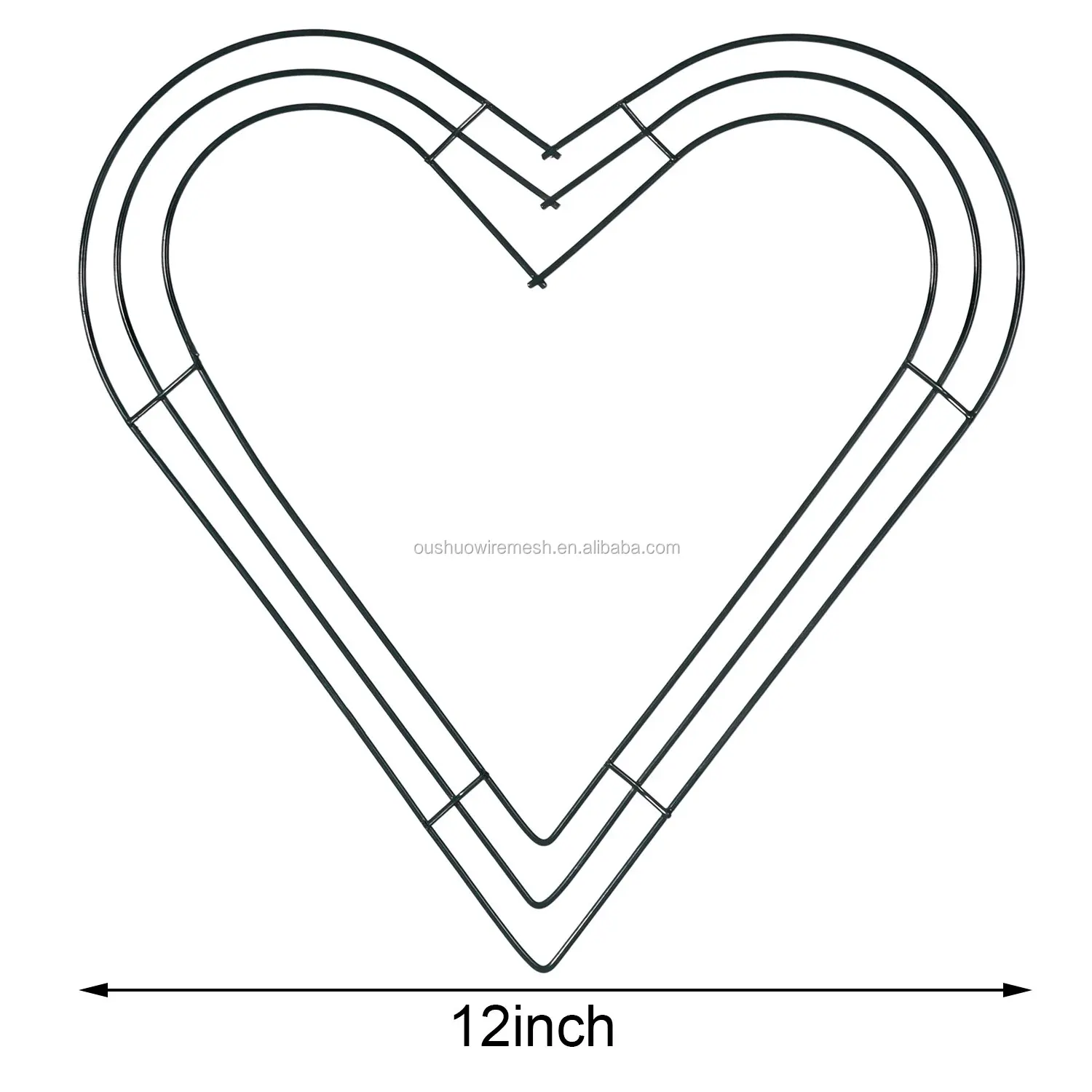 Metal Crafts Heart Shape Metal Wire Wreath Frame Work Wreath Ring For ...