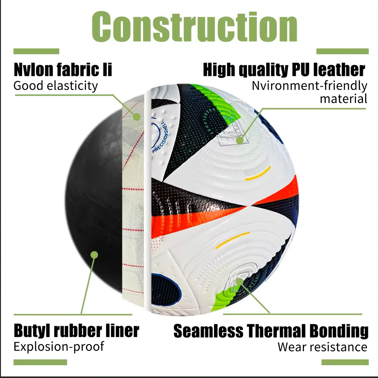 Official Size 5 Factory Soccer Ball Size 4 Pu Leather Custom Thermal ...