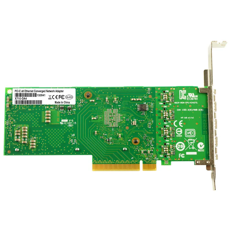 Intel X710-da4 4 Port Sfp 10gb Pcie 3.0x8 Fiber Optical Nic Server ...