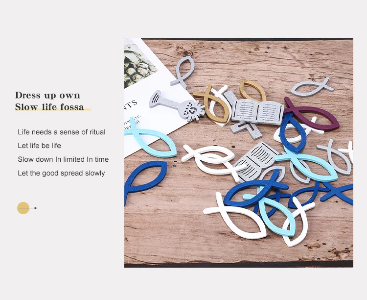 12/15/18cm Wooden Color Hollowed-out Small Fish Creative Marine Style ...