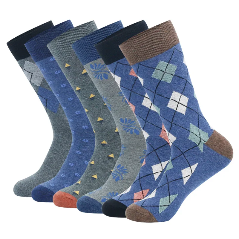 Wholesale Classic Argyle Patterned Business Socks Men Plus Size Luxury ...