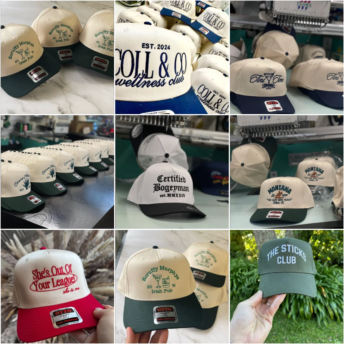 Custom Two-Tone Baseball Cap OTTO 3D Embroidery 5 Panel Snapback Cap ...