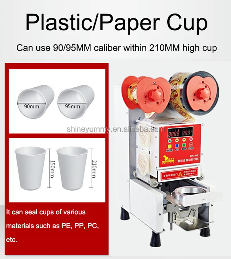 Cup Sealing Machine Automatic Cup Seal Machine Film Commercial Plastic ...