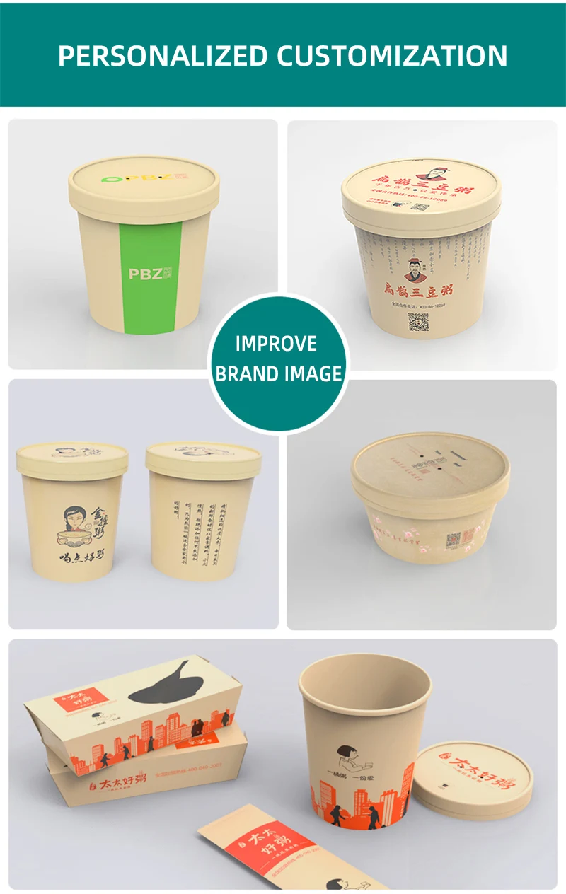 Custom Print Paper Lunch Bowl - 24oz Disposable Soup Bowls