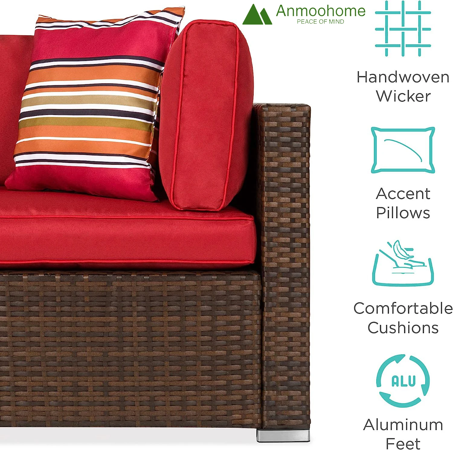 Modern Red Terrace Furniture 7-piece Set Of Table And Chair Outdoor ...