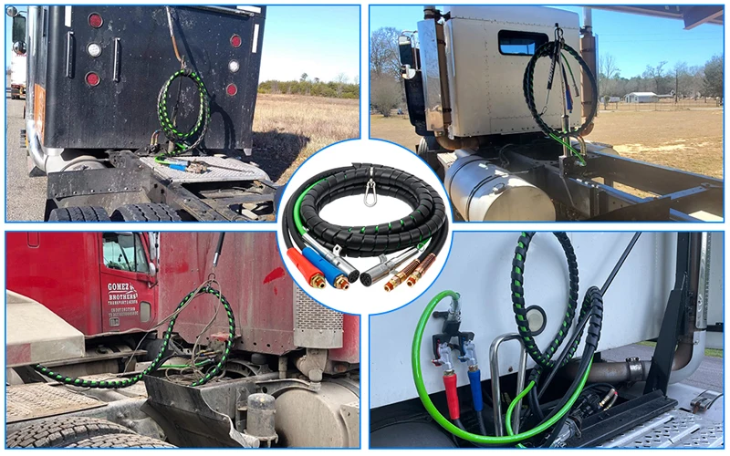 15 Ft Power Semi Truck Trailer Air Lines Hose Assembly