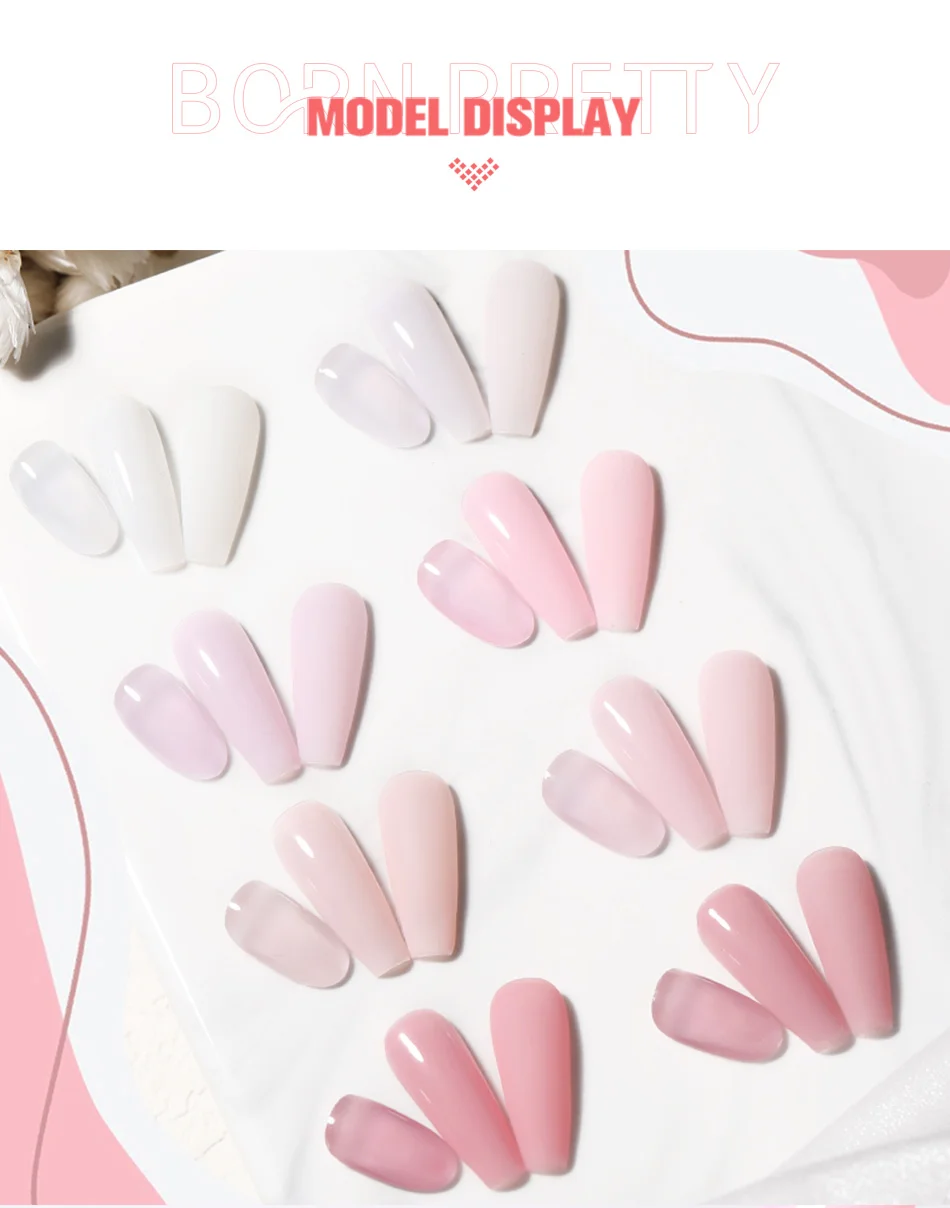 BORN PRETTY 1KG Profesional Color Rubber Base Coat Refill HEMA Free Non ...