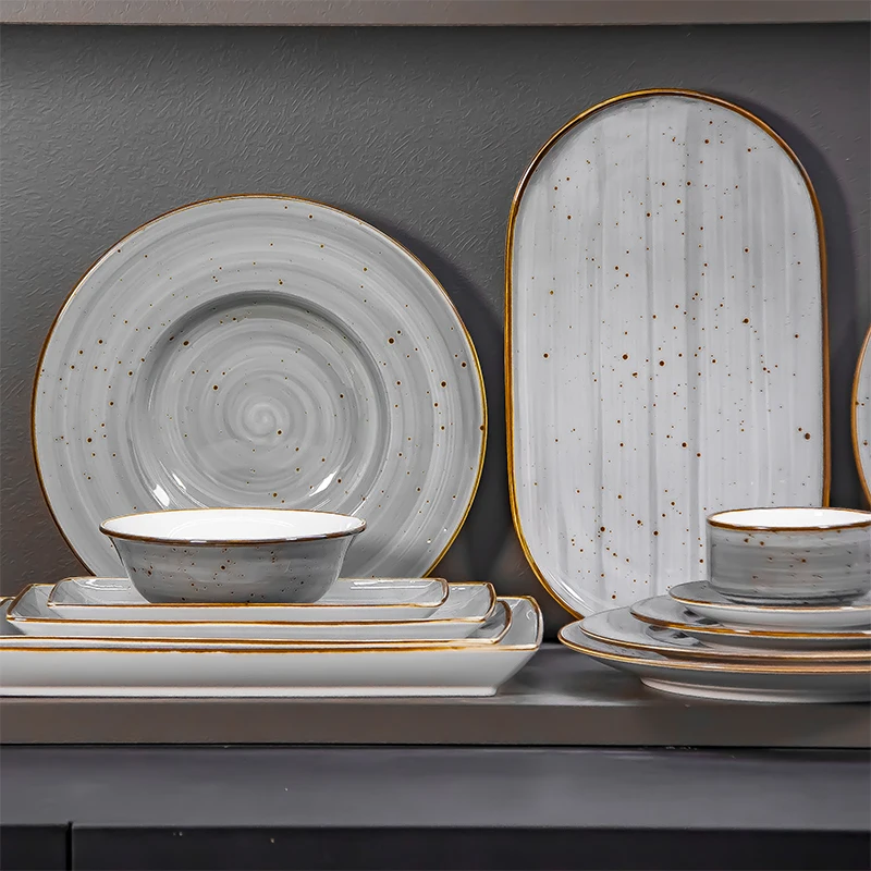 Handcrafted Ceramic Dinner Plates & Bowls Set Tableware