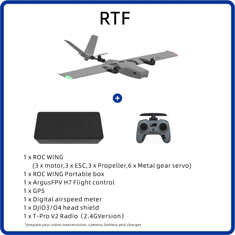 ROC WING Y3 VTOL - FPV Drone for Outdoor Aerial Photography