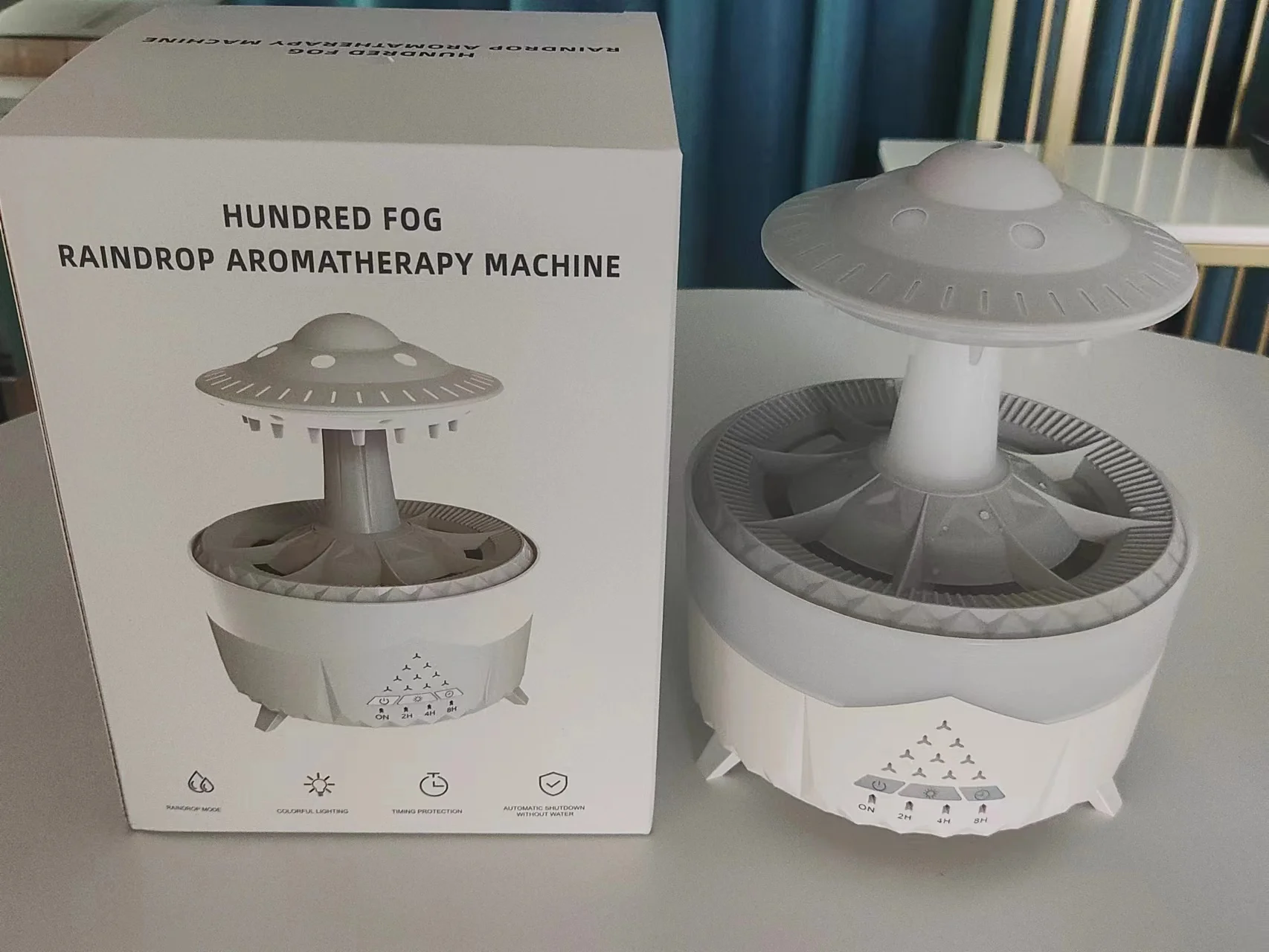 Smart Rainy H20 Humidifier Water Drop Rain Cloud Cool Mist Aromatherapy ...