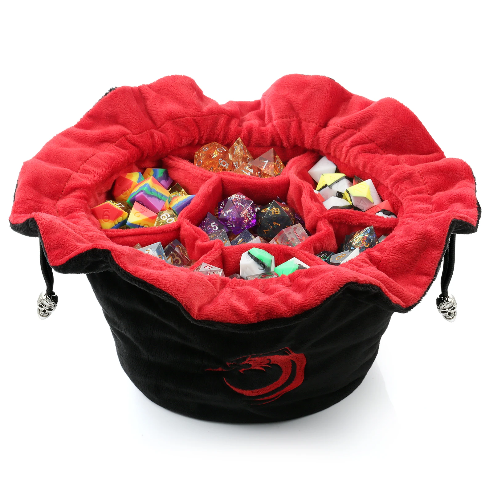 7 Compartments Capacity Over 300 Dice Large Dnd Dice Drawstring Bags ...