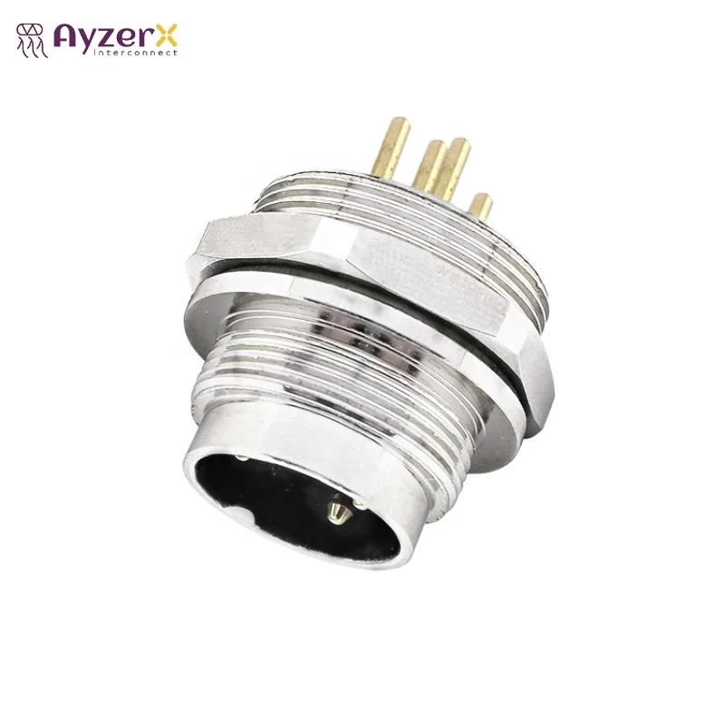 M16 Binder Connector Soldering Pins Of Pcb Socket 2 3 4 5 6 7 8 12 14 16 19 Din Waterproof M16 ...