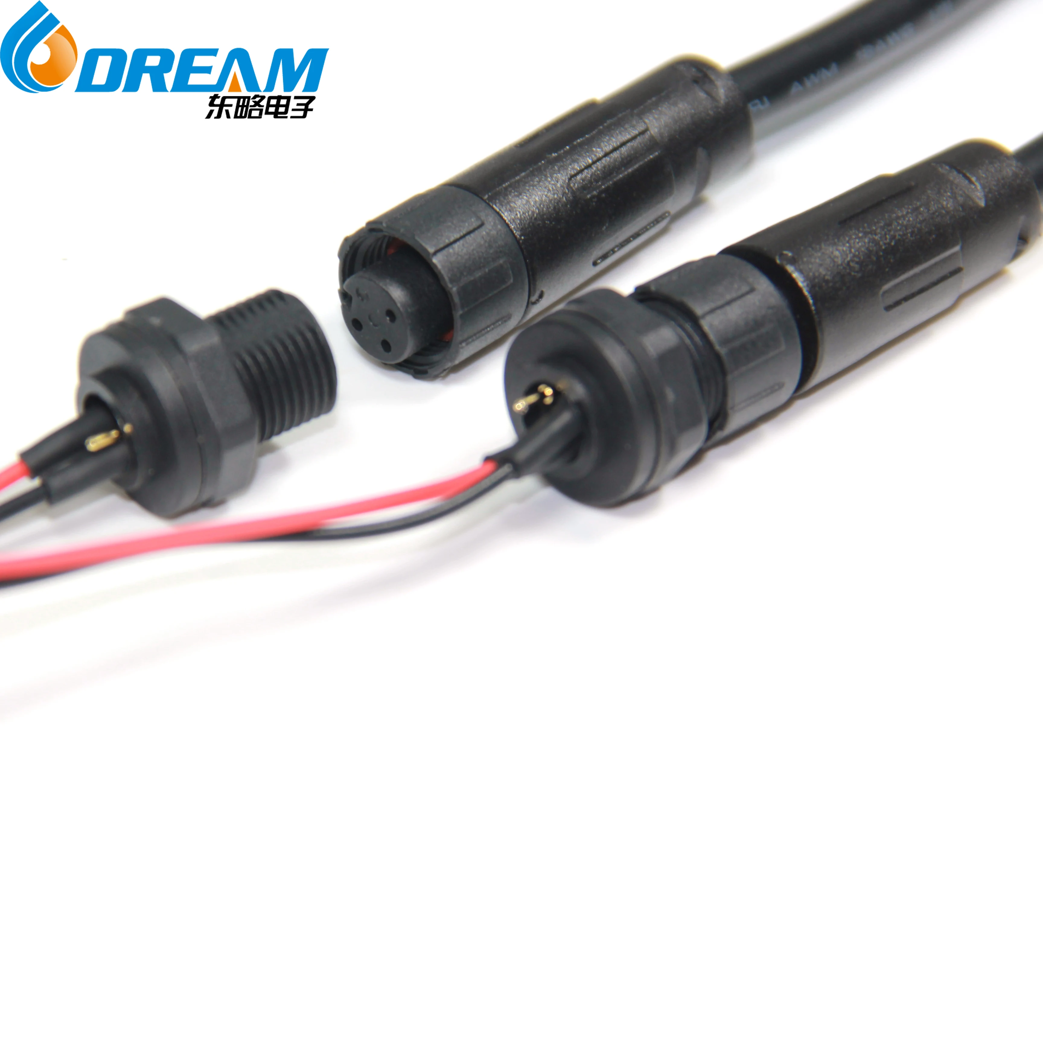 M8 M12 M15 Electric Plug Waterproof 2P-8P for LED Lighting