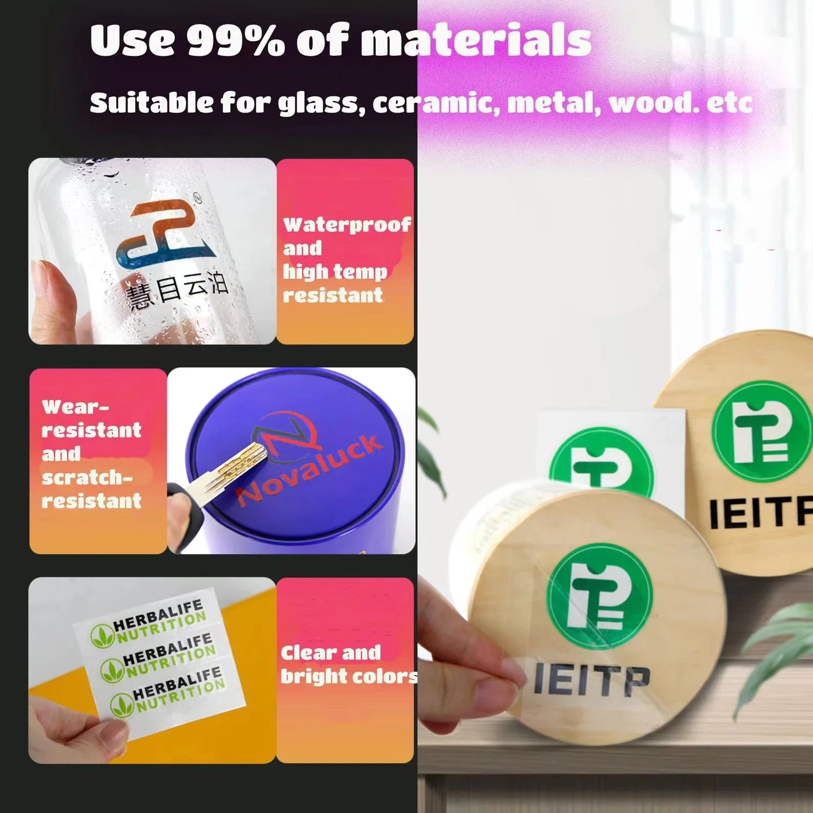 2*1inch Letters Labels Custom Label Gold 3d Logo Transfer Sticker ...