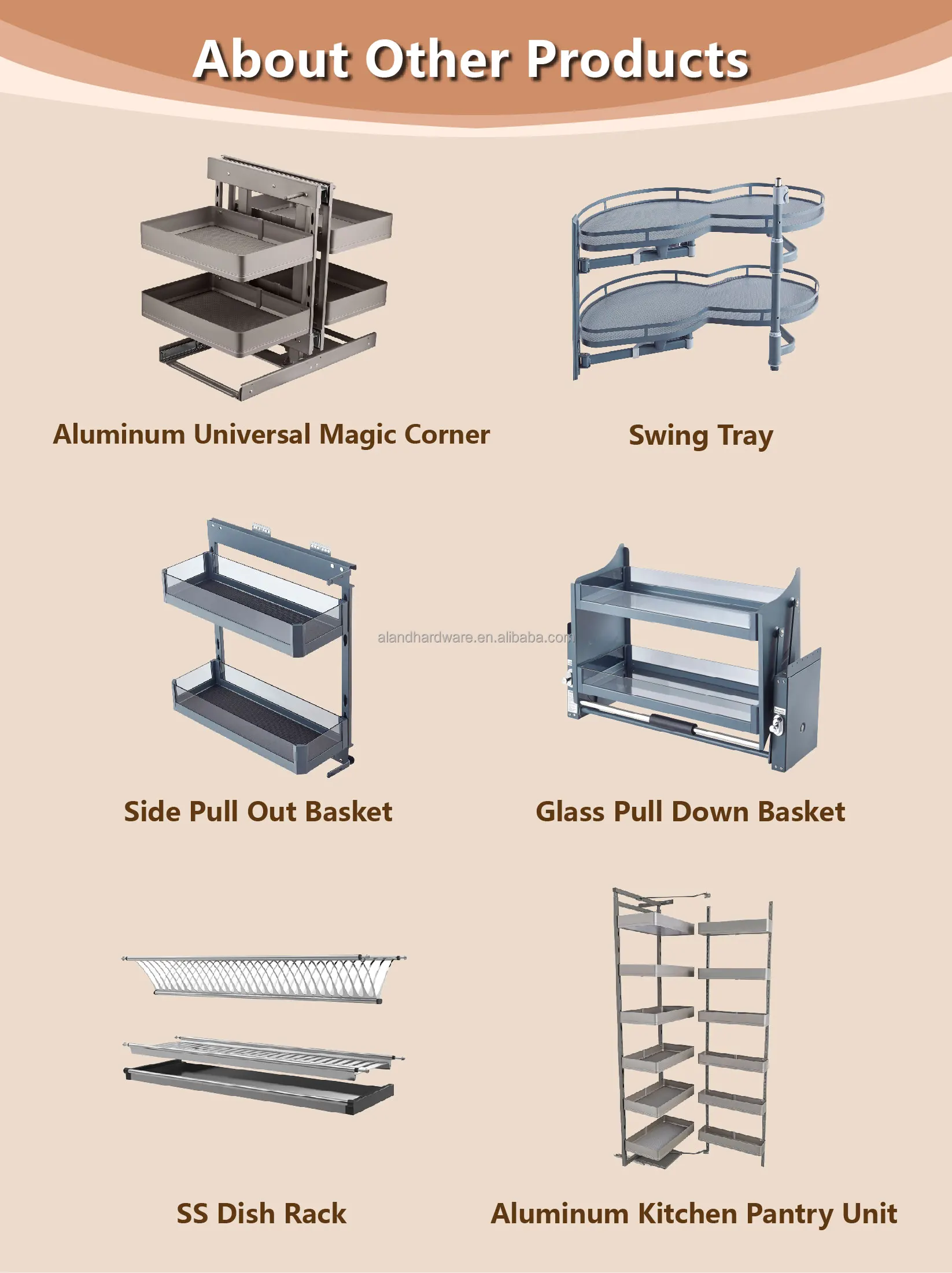Modular Pull Down Unit Tempered Glass Storage Basket Adjustable Hanging ...