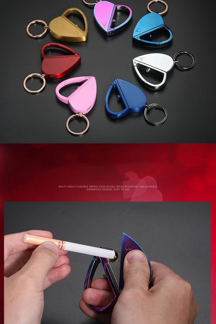 Creative Custom Heart-shaped Portable Lighter Rechargeable Metal ...