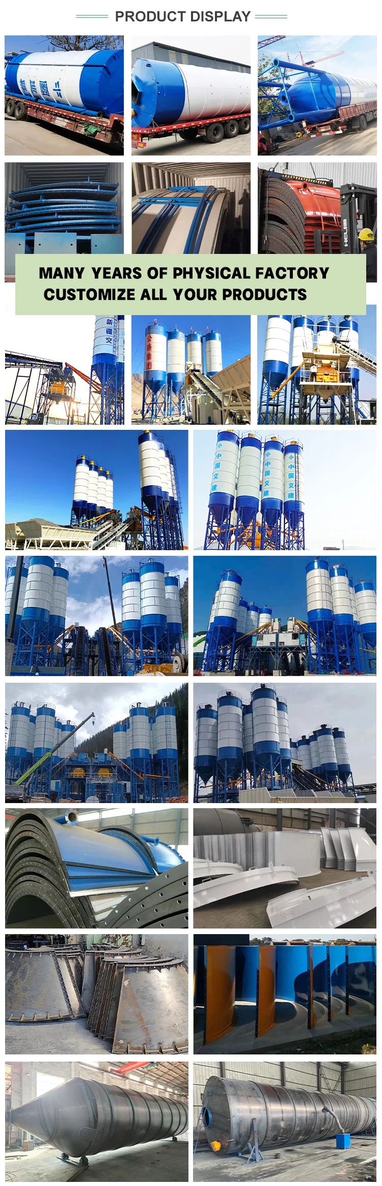 High Quality 100 Ton Large Cement Silo Storage Tank for Cement Storage ...