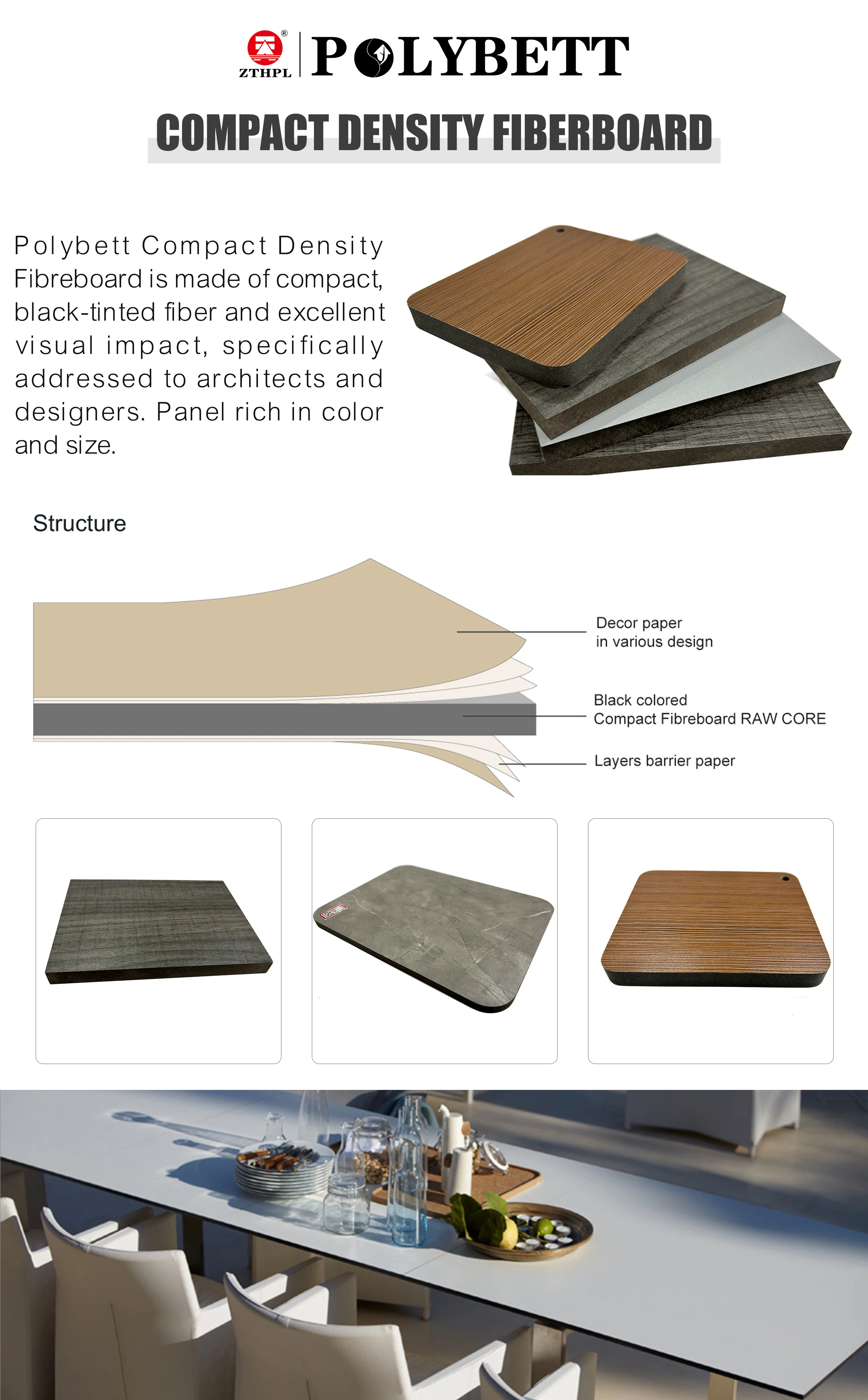 Melamine Compact Density Fiberboard Cdf Panel Wood Fiber Board ...