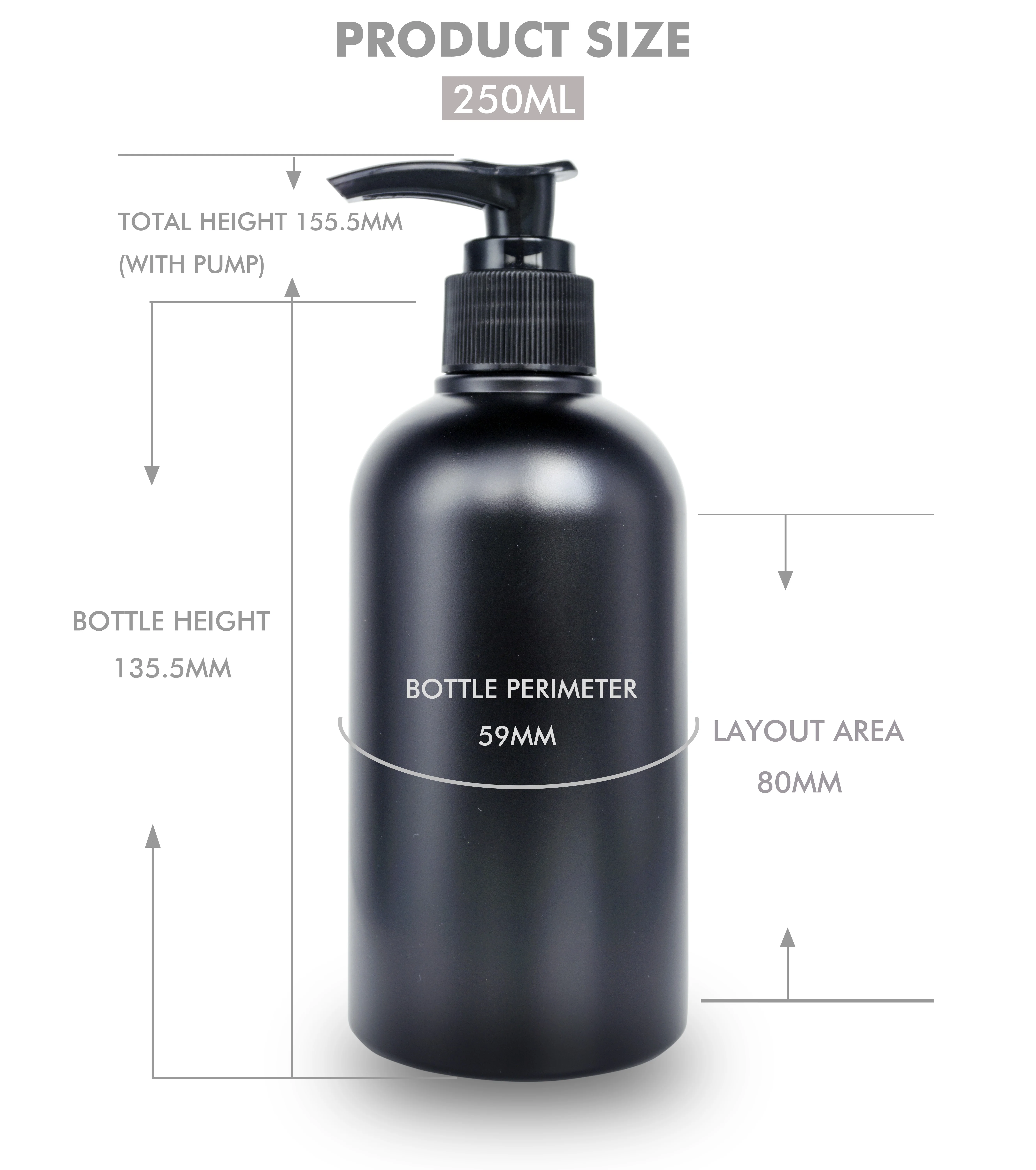 Luxury Eco Pcr Shampoo Packaging 200ml 480ml Black Plastic Recycled Pe Lotion Pump Shampoo ...