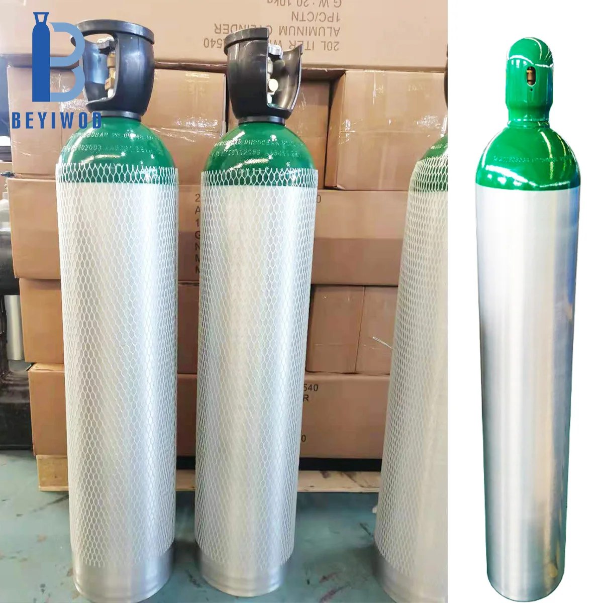 E Size Oxygen Aluminum Cylinder with CGA870 Valve for Medical Use