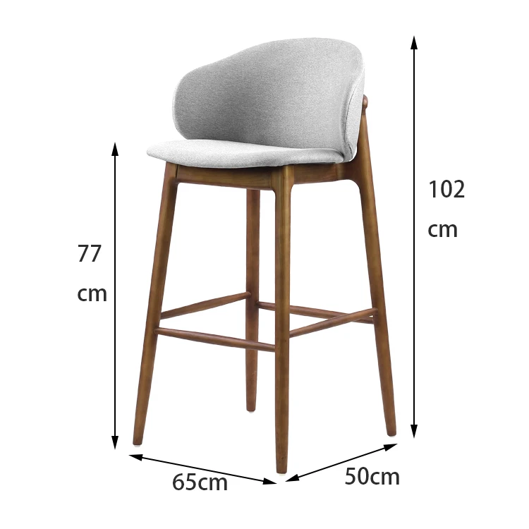 Modern Luxury Furniture Wooden Nordic Dining Chair Bar Stool High Chair ...