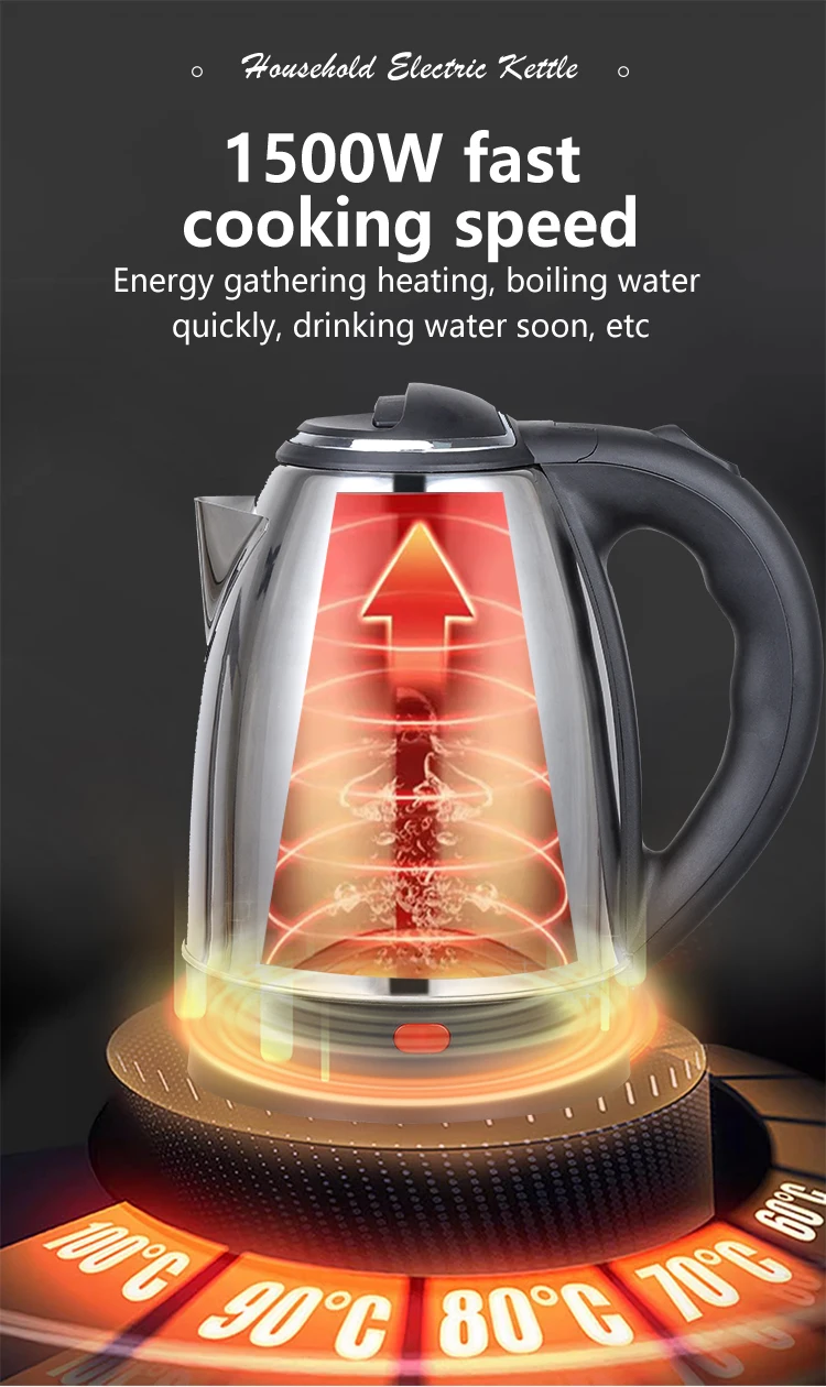 Stainless Steel Electric Kettle - Quick Boiling 1.8L