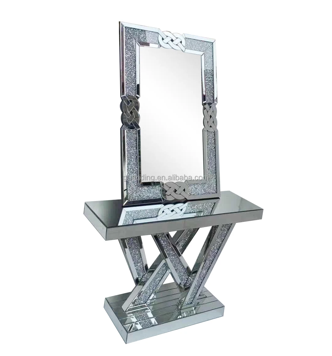 High Quality Quinn Glamour Crushed Diamond Mirrored Console Tables ...