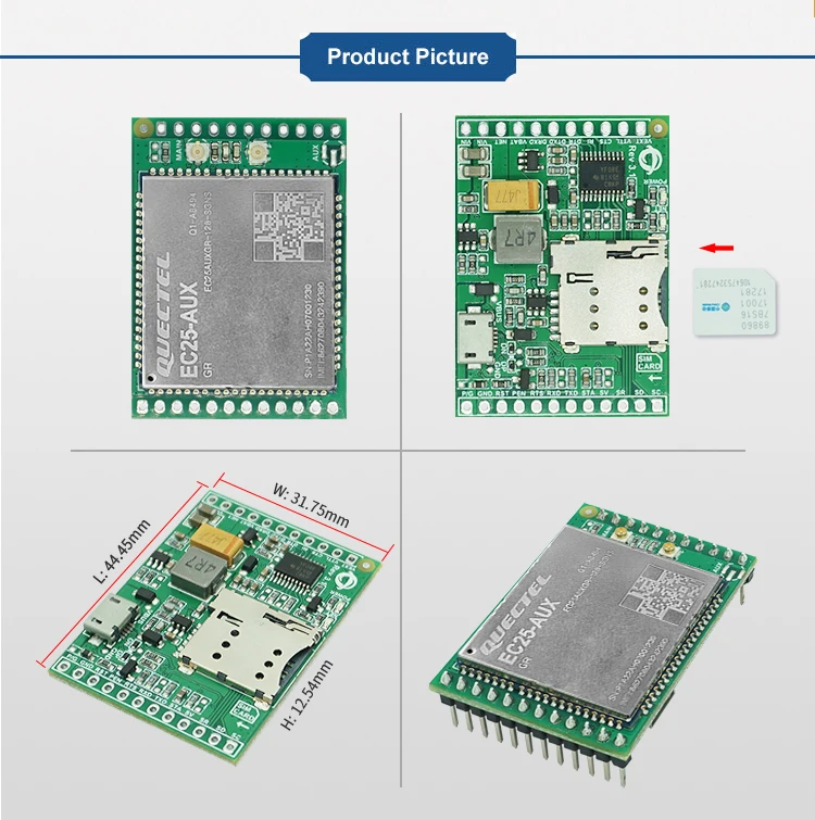 Quectel EC25-AUX LTE Cat.4 Module - 4G Cellular Communication