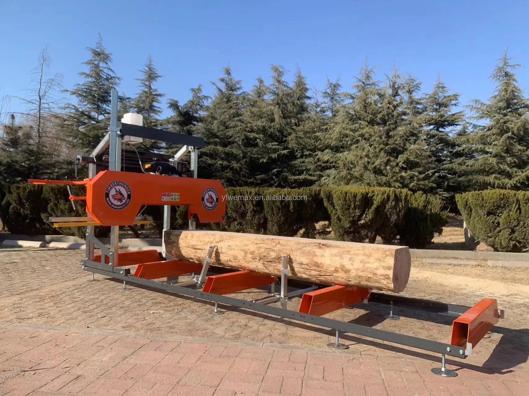 Diesel Horizontal Portable Wood / Log Saw Machines Sawmill with EPA for ...