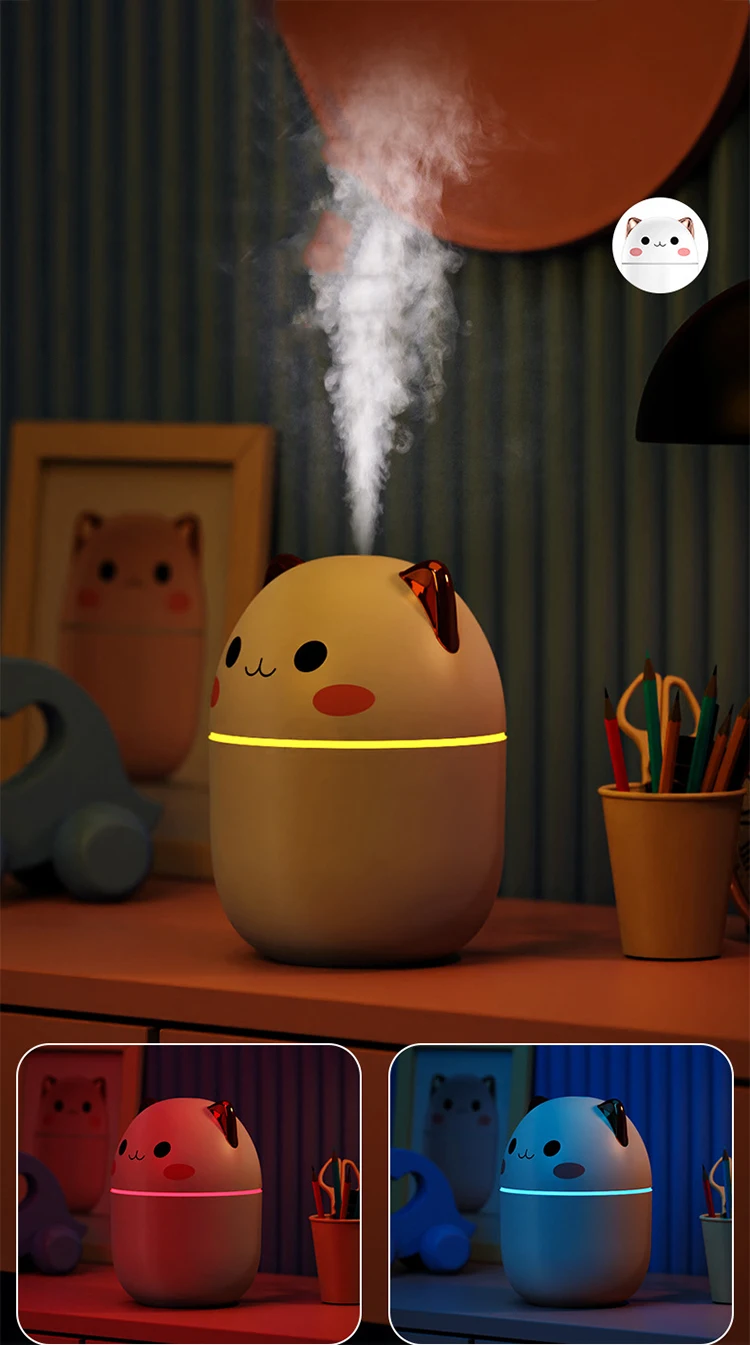 200ml Kawaii Air Humidifier Cute Kawaiil Aroma Diffuser With Night ...