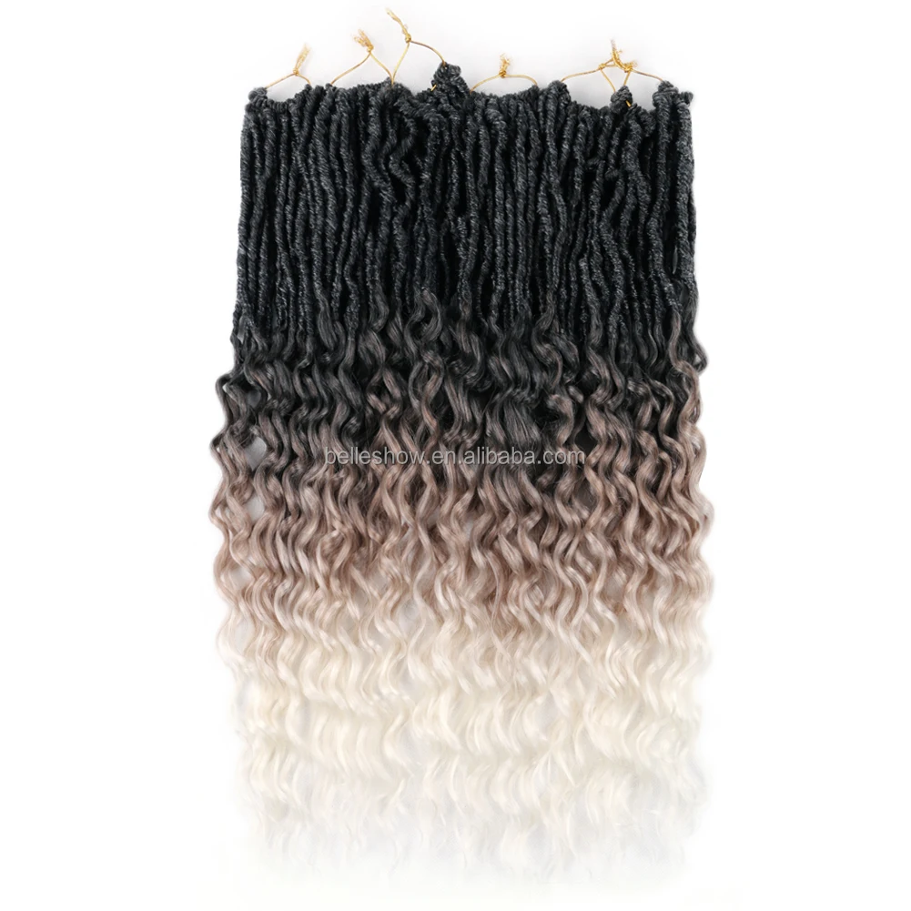 Pre Looped Deep Faux Locs Crochet Braids Deep Curly Locs Hot Sell 24 ...