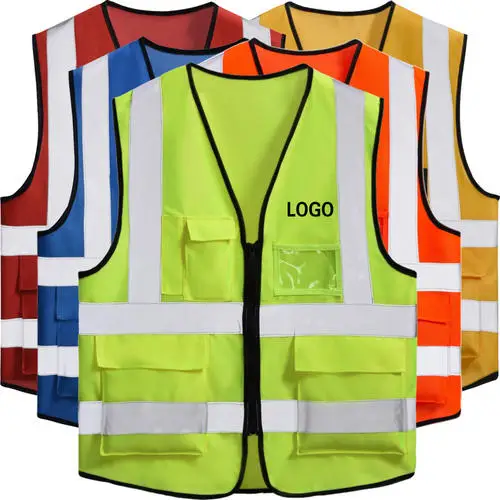 High Visibility Custom Reflective Work Safety Vest Construction ...