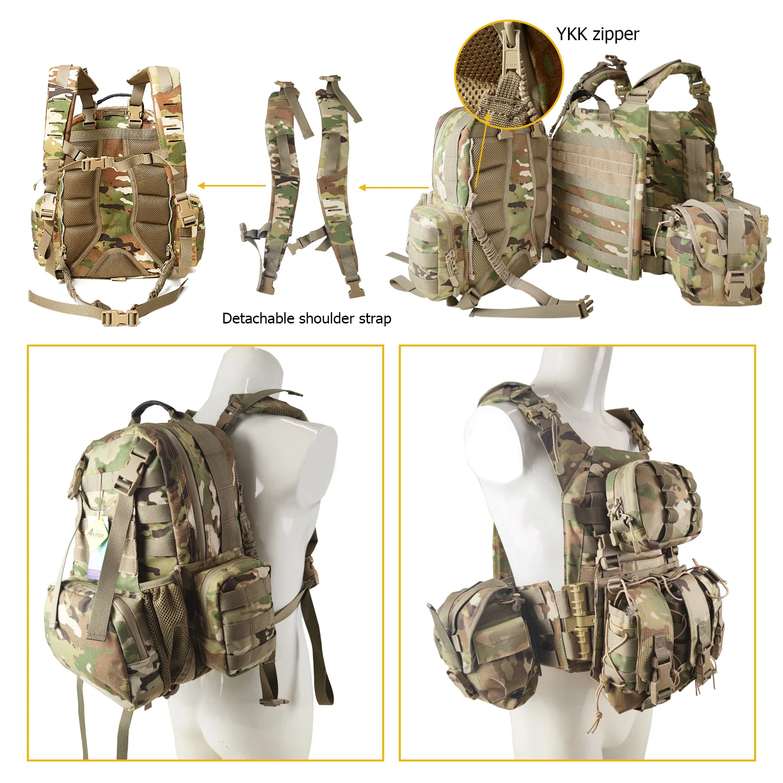 OCP Camouflage Modular Tactical Vest System by Akmax