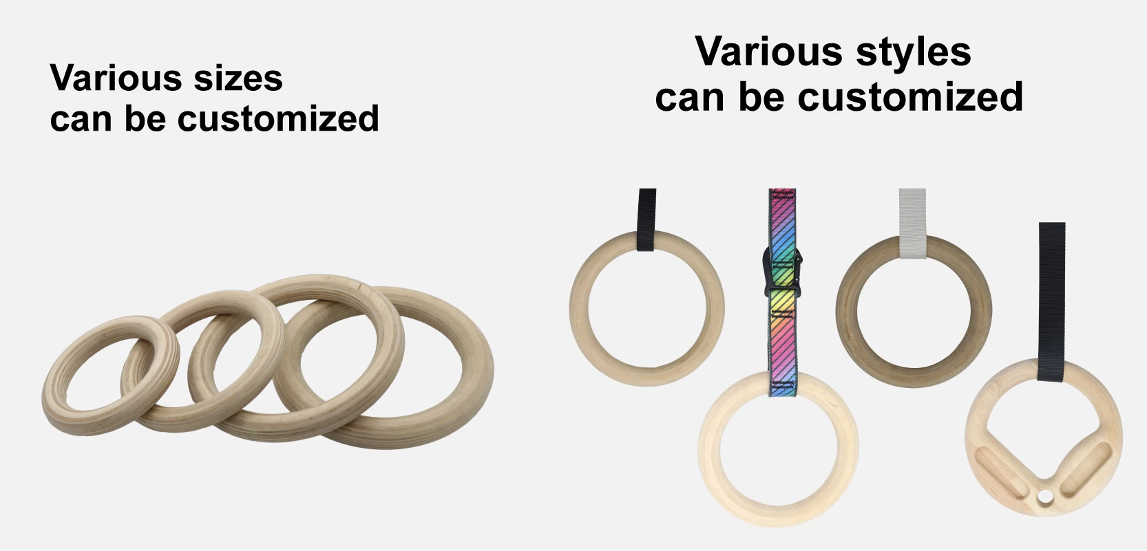 Custom Wooden Gymnastic Calisthenics Rings For Fitness Strength ...