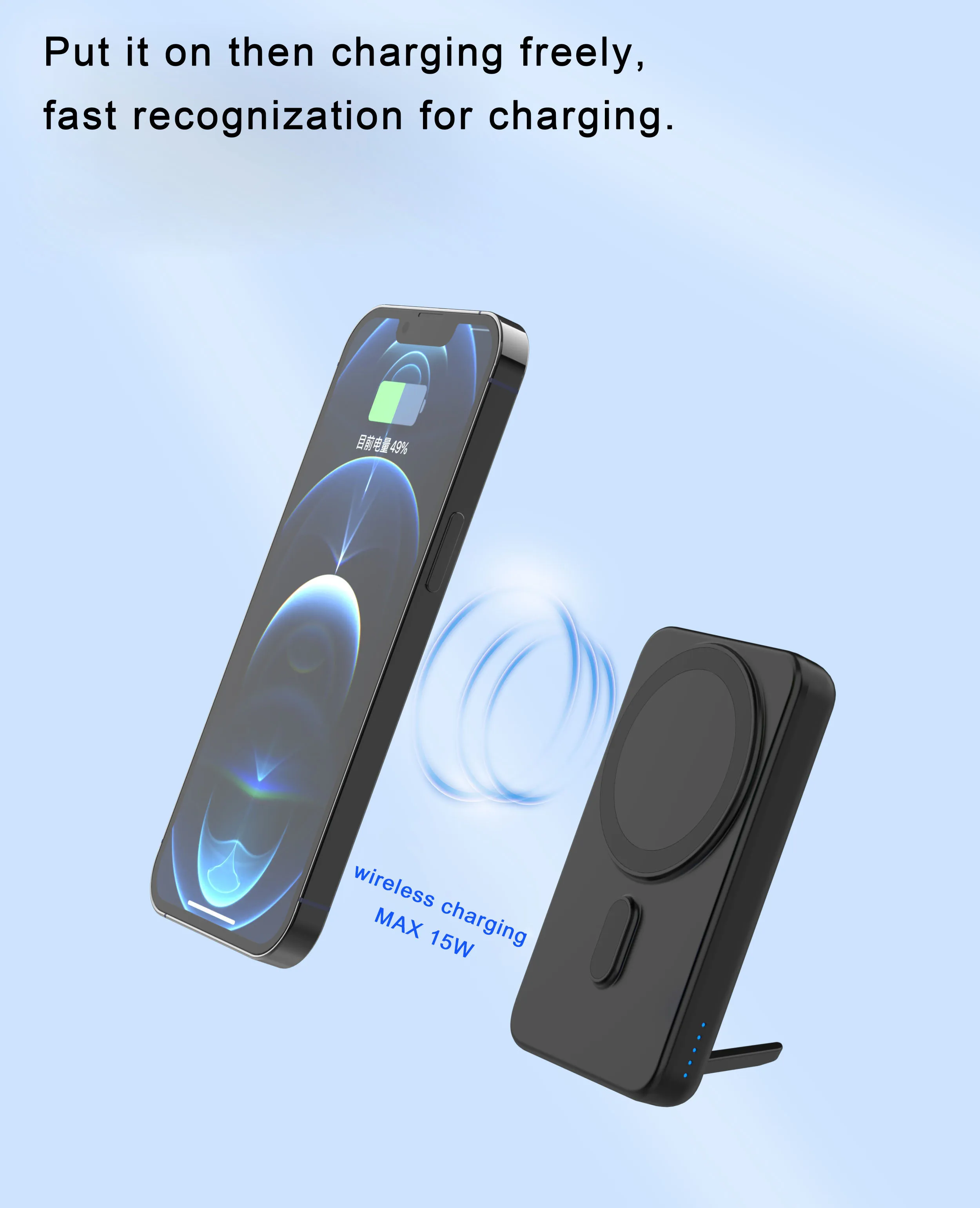 Hot Folding 3in1 Wireless Charging Station 5000mah Wireless Power Bank 15w Magnetic Wireless ...